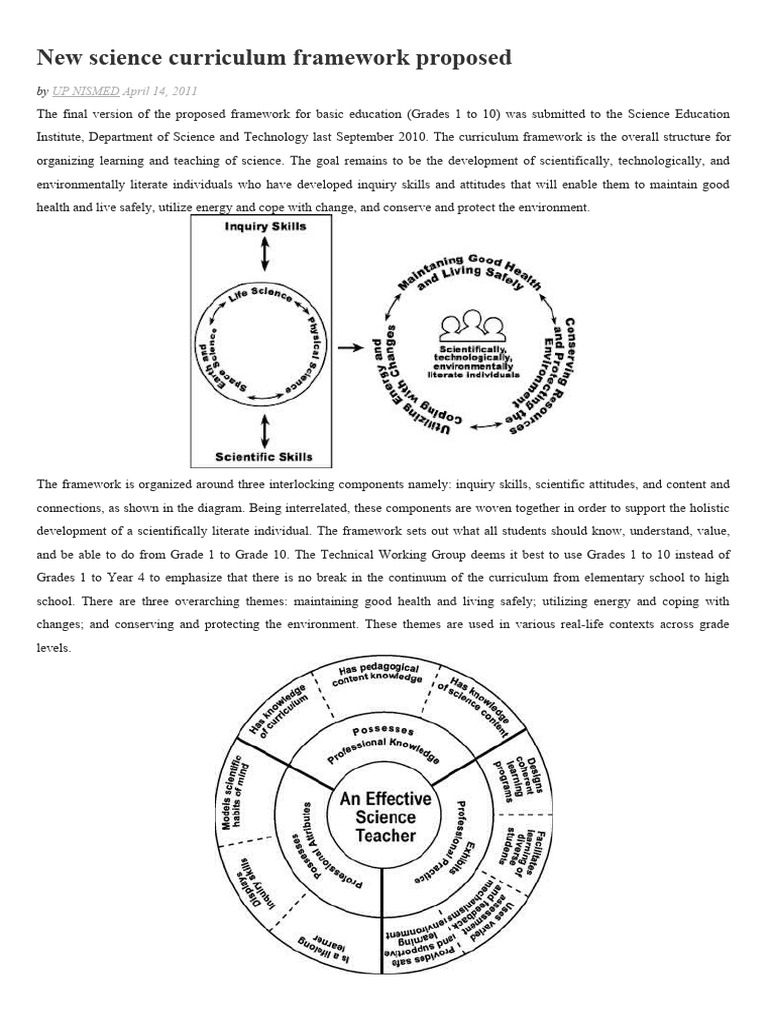 New Science Curriculum Framework Proposed | PDF | Science Education ...