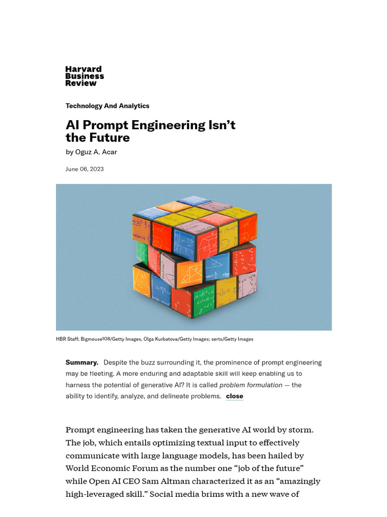Ai Prompt Engineering Isn T The Future Pdf Artificial Intelligence