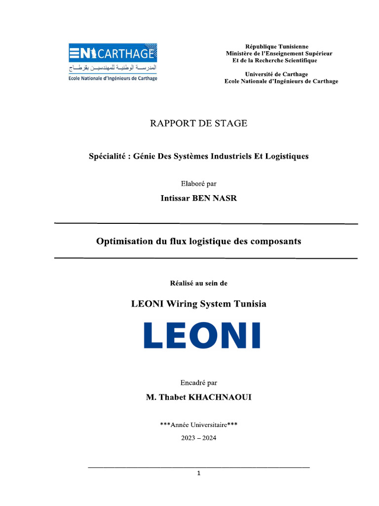 Rapport de Stage Intissar BEN NASR 1697508854 | PDF