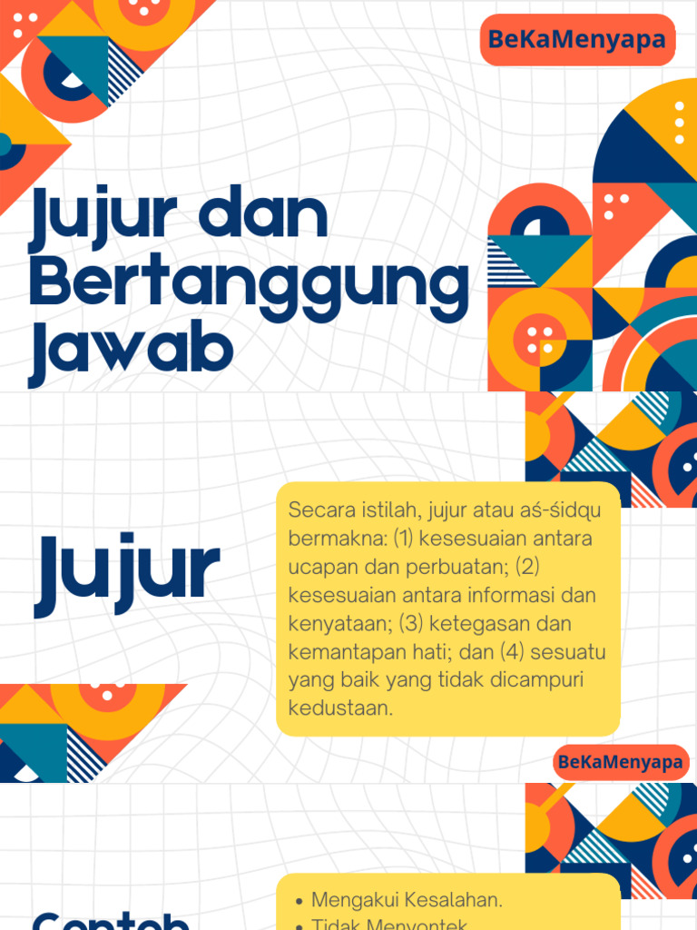 BeKaMenyapa-Jujur Dan Bertanggung Jawab | PDF