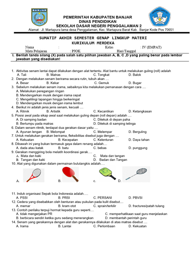 Soal Kelas 4 Pjok | PDF