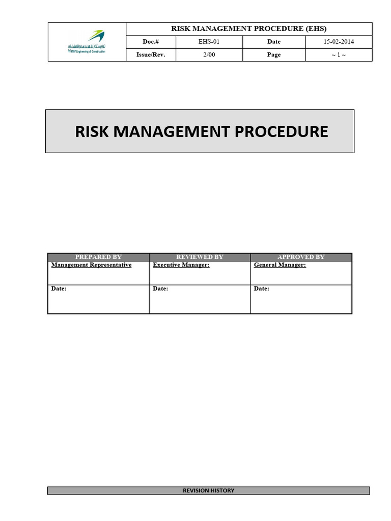 EHS-01 Risk Management Procedure | PDF | Risk | Risk Management