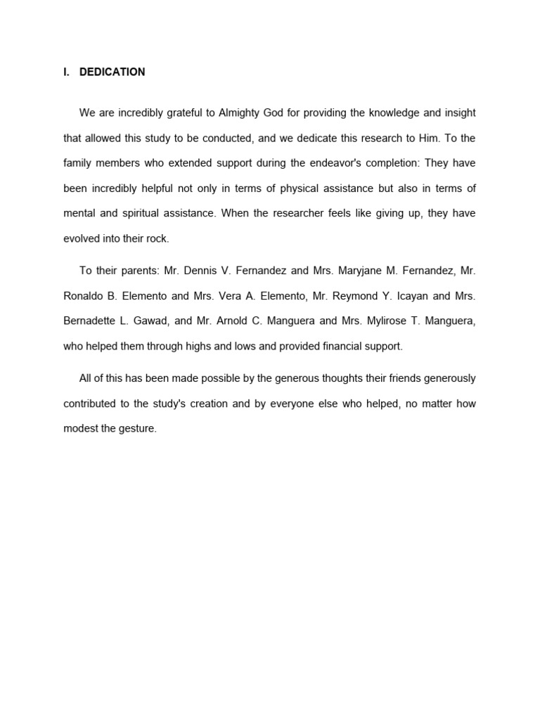 Dedication and Acknowledgement Edited | PDF