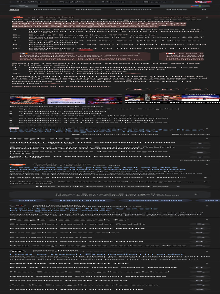 Evangelion Watch Order - Google Search | PDF | Games & Activities