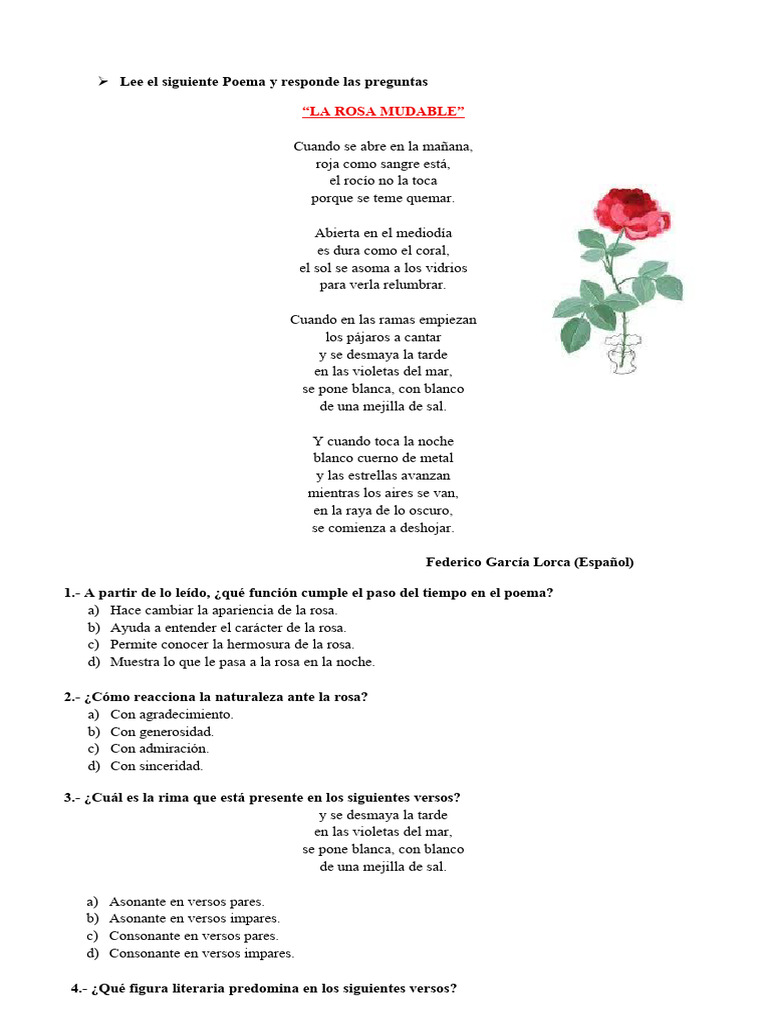 6° Básico Lenguaje Guía de Poesía | PDF