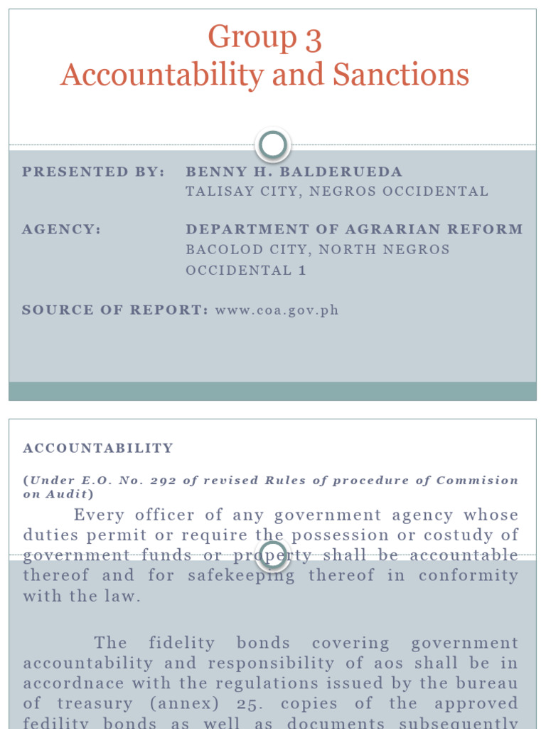 Accountability and Sanctions Report | PDF | Regulatory Compliance | Audit