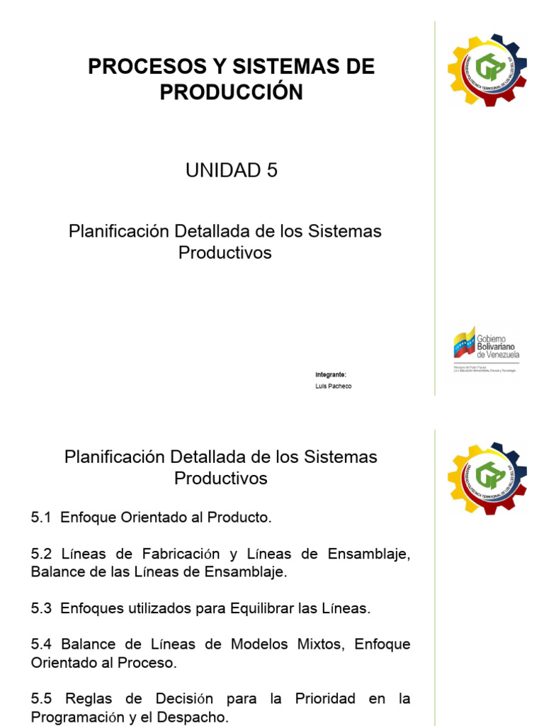 Procesos y Sistemas de Producción Balanceo de Líneas | PDF ...