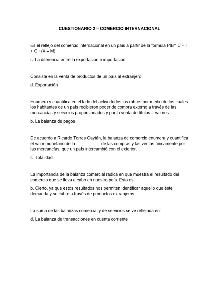 CUESTIONARIO 2 | PDF