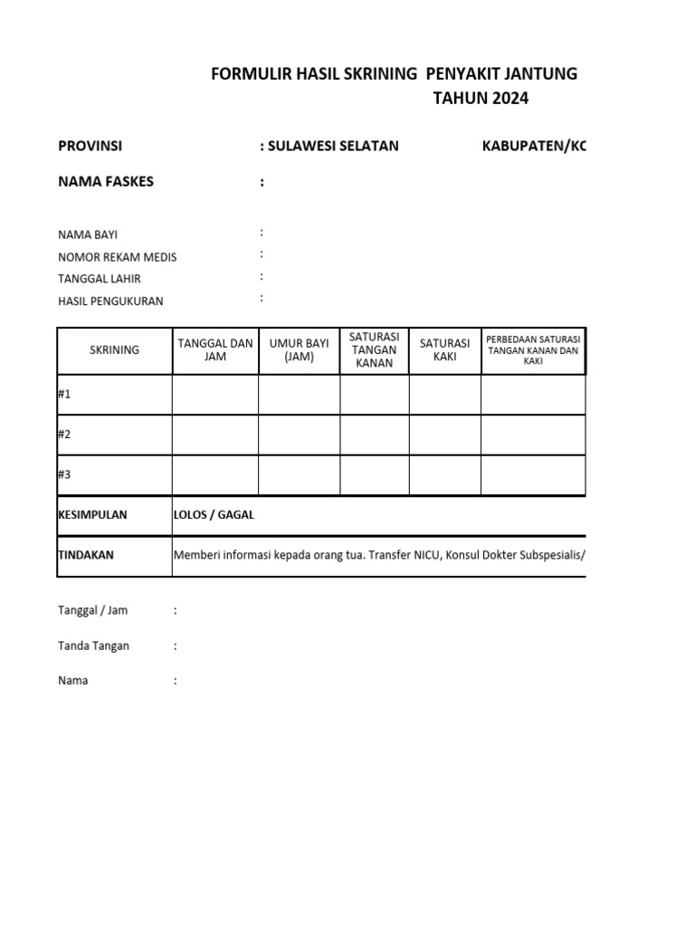 Formulir PJB Kritis | PDF