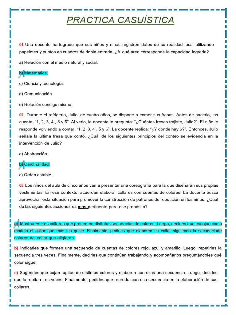 Practica Casuistica Resuelto | PDF | Artes del Lenguaje y Comunicación ...