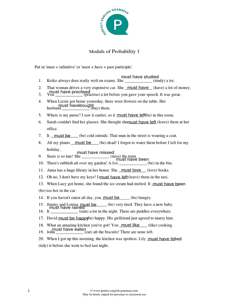 Modals of Probability 1 and 2 | PDF