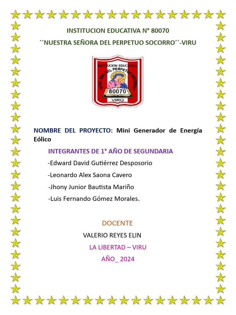 Proyecto de Mini Generador Eolico | PDF | Energía eólica | Energía ...