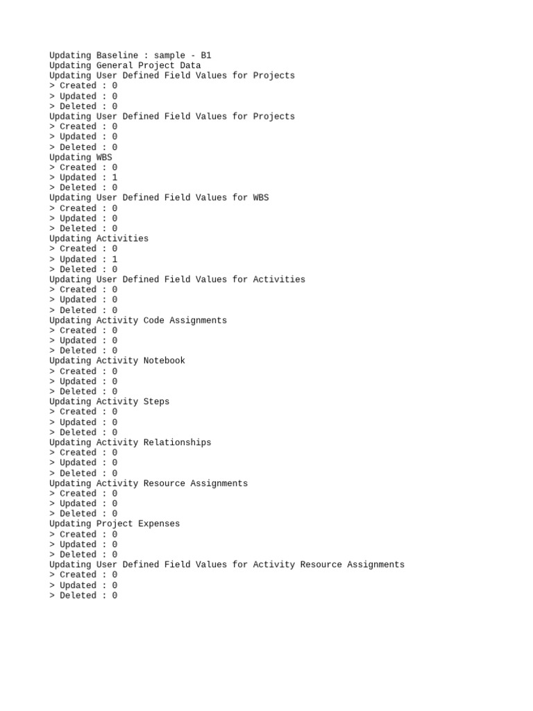 Update Baseline Log | PDF
