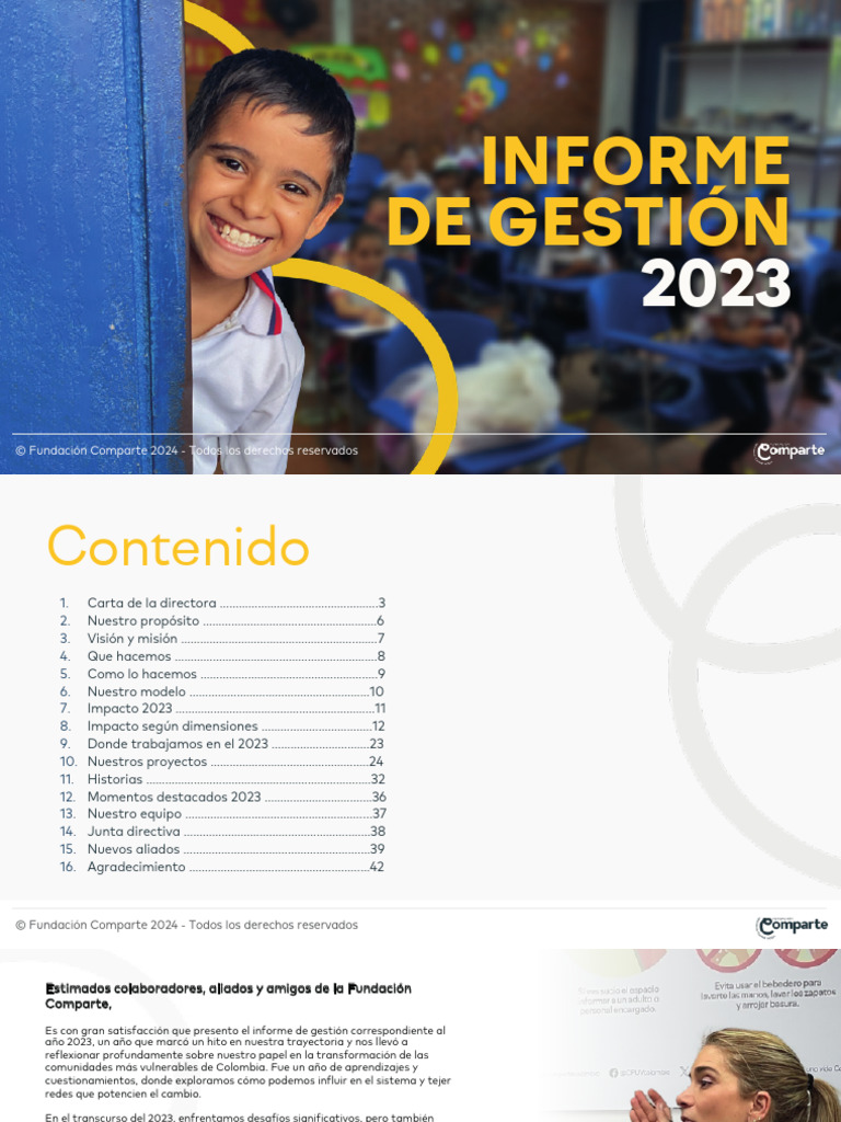 Informe Gestion 2023 Final Lite | PDF | Colombia | Escuelas