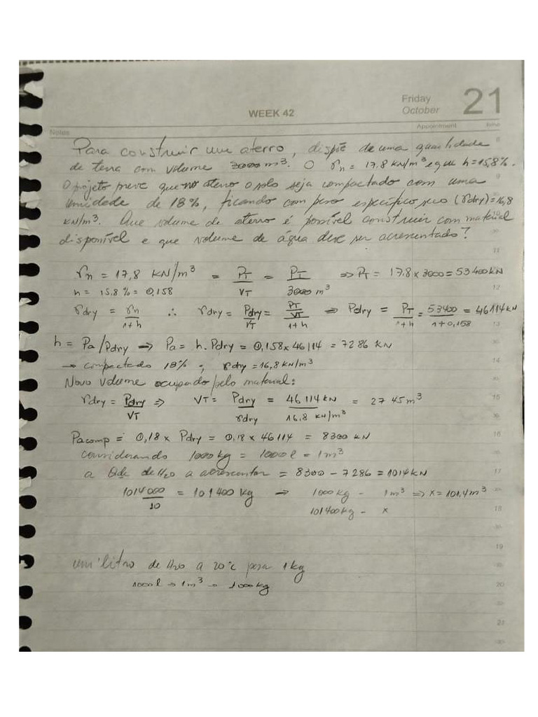 Exercicio - Cálculo de Aterro | PDF