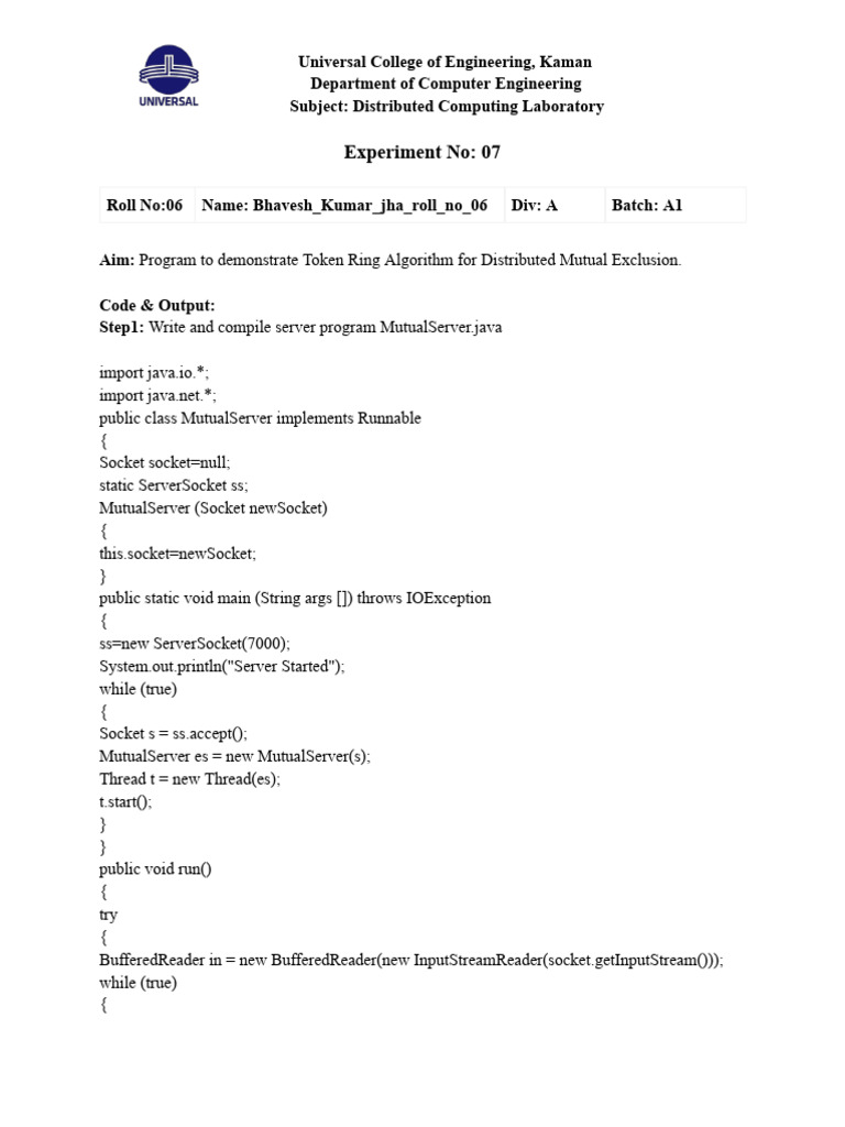 DC Exp 7 Bhavesh Kumar Jha RollNo 06 | PDF | Software Development | Computer Engineering