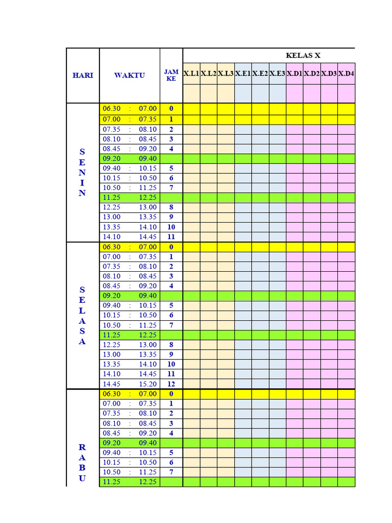 Struktur Dan Jadwal Blok SMKN 1 Beji 2024 | PDF