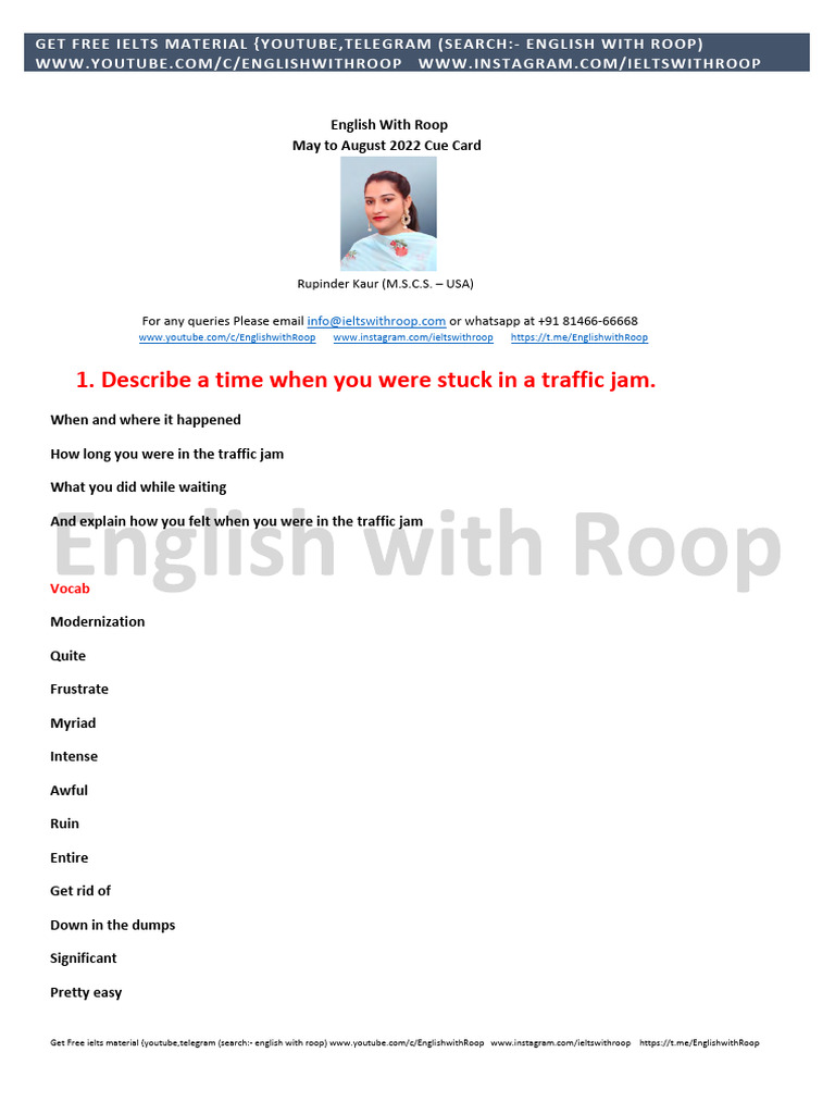 May To August 2022 Cue Card | PDF | Traffic Congestion | Traffic