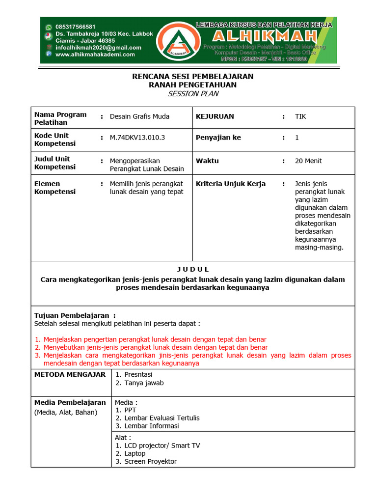 17 - Mumu Muhaemin - Tugas Metodologi Ak - 7 - 2024 - (SessionPlan) | PDF | Komputer