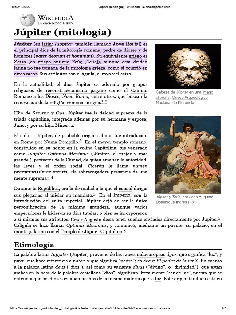 Júpiter: Dios Supremo de Roma | PDF | Religión romana antigua | Politeísmo