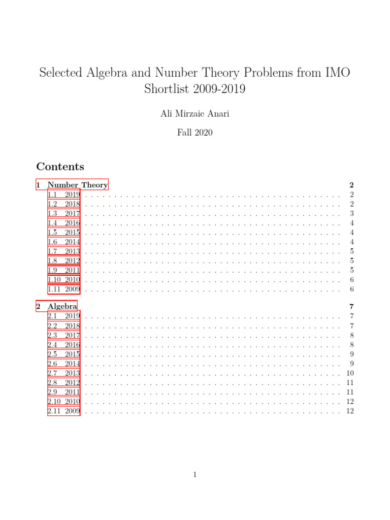 Selected Algebra and Number Theory Problems From IMO Shortlist | PDF | Set (Mathematics) | Integer