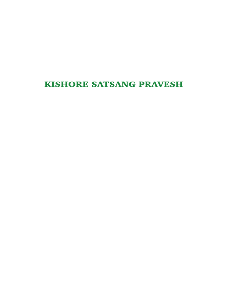Kishor Satsang Pravesh-2023 | PDF