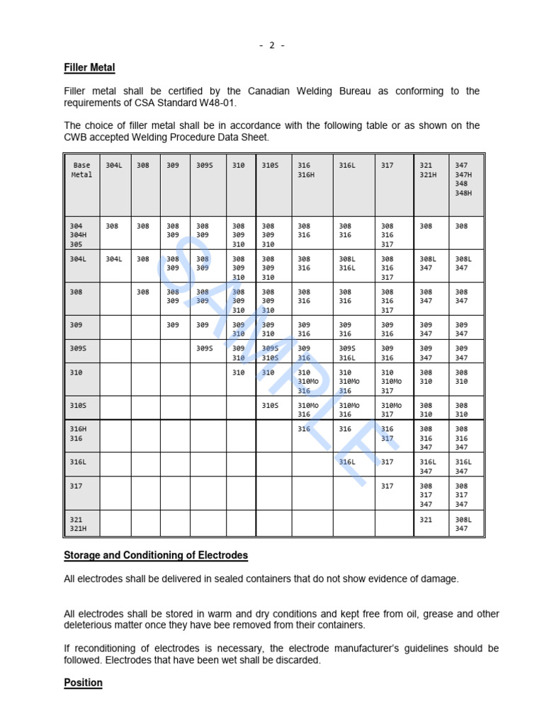 WPS Filler Metal | PDF | Materials | Industrial Processes