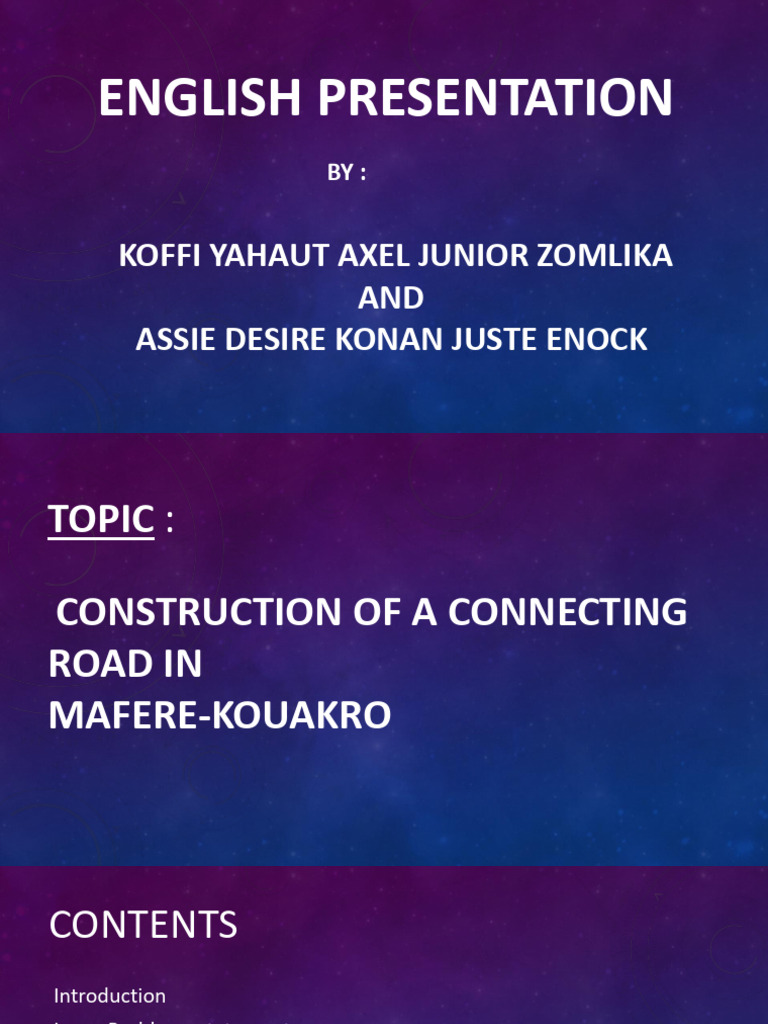 ENGLISH PRESENTATION | PDF | Surveying | Road