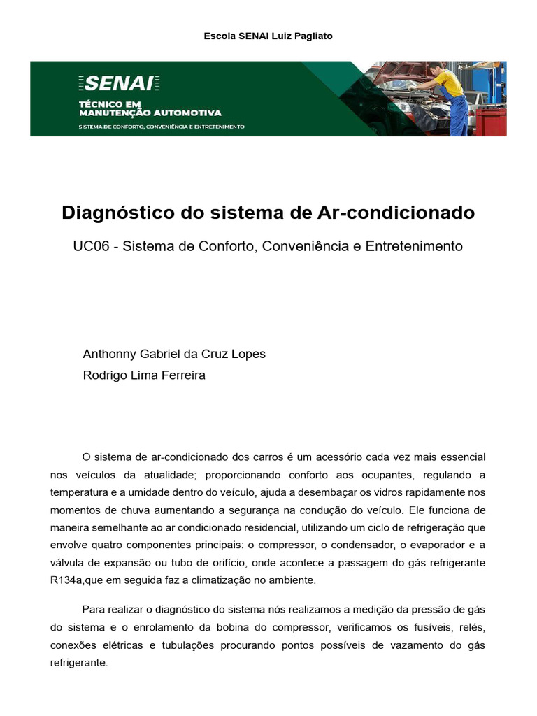 Diagnostico Ar-Condicionado | PDF | Ar condicionado | Bens manufaturados