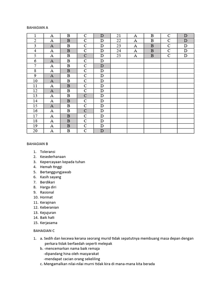 Jawapan Ujian Form2 | PDF