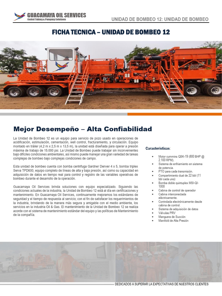 Ficha Técnica Ub12 | PDF | Bomba | Vehículo de motor