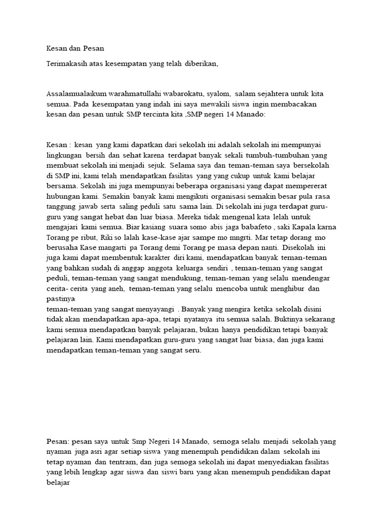 Kesan Pesan Kelulusan | PDF