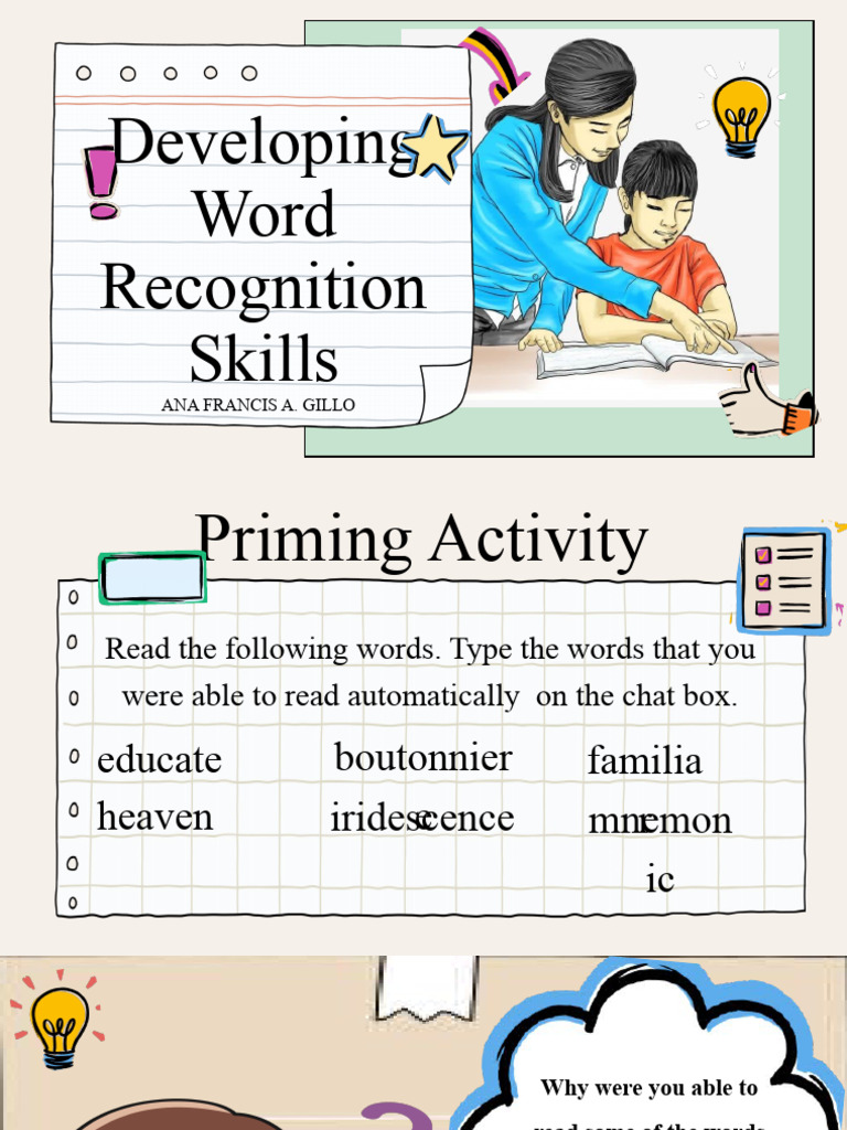Report 6 Developing Word Recognition Skills | PDF | Phonics | Written ...