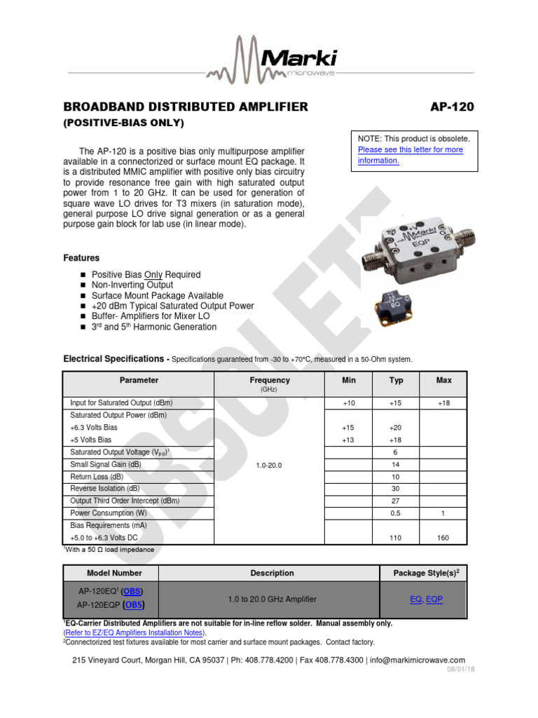 Ap 120 | PDF | Amplifier | Electrical Engineering