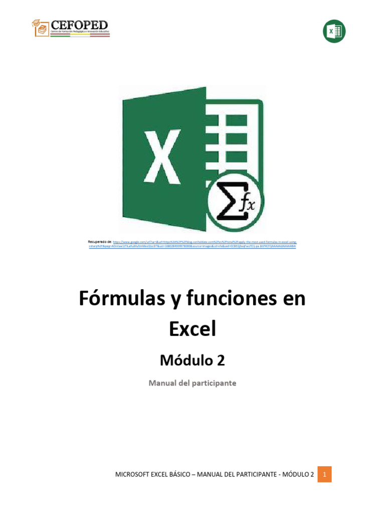 Excel Básico: Fórmulas y Funciones | PDF | Microsoft Excel | Hoja de ...