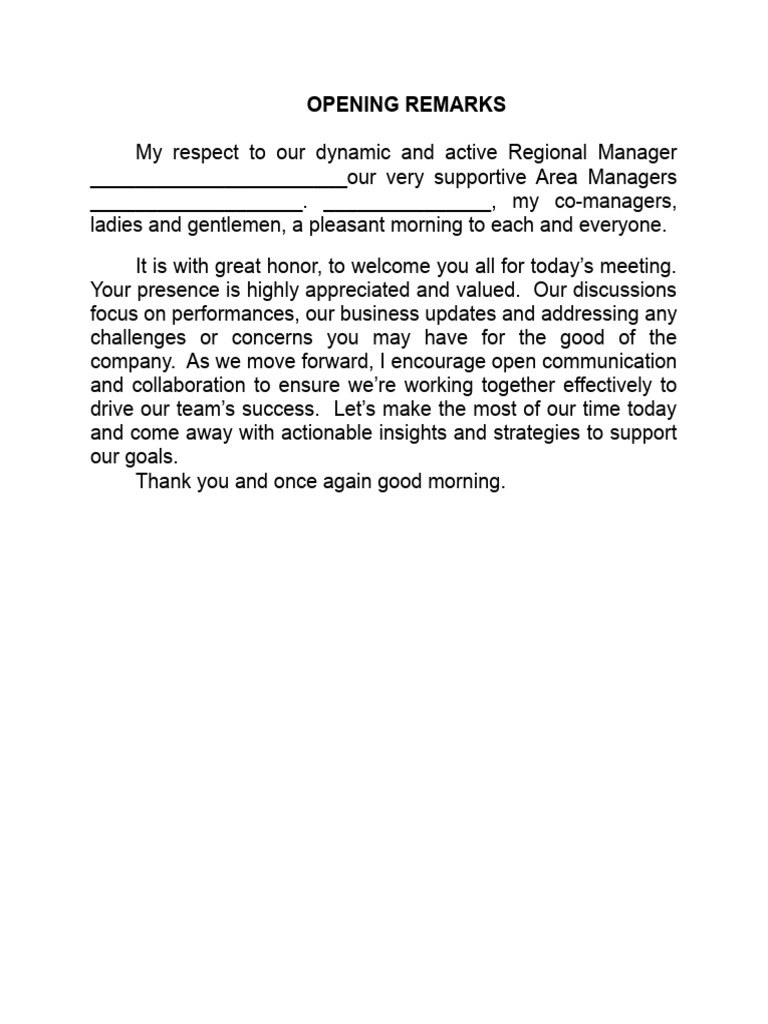 Opening Remarks | PDF