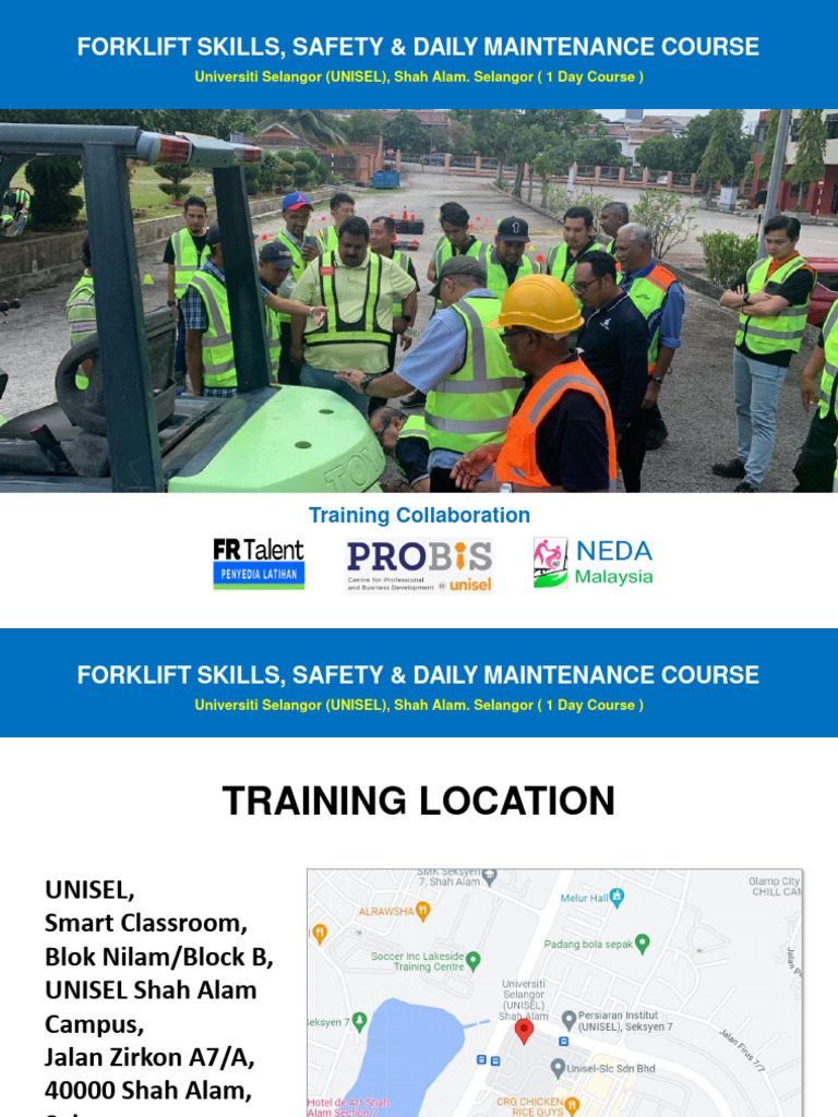 Location Map & Nearby Hotel Maps - UNISEL, Shah Alam, Forklift Training ...