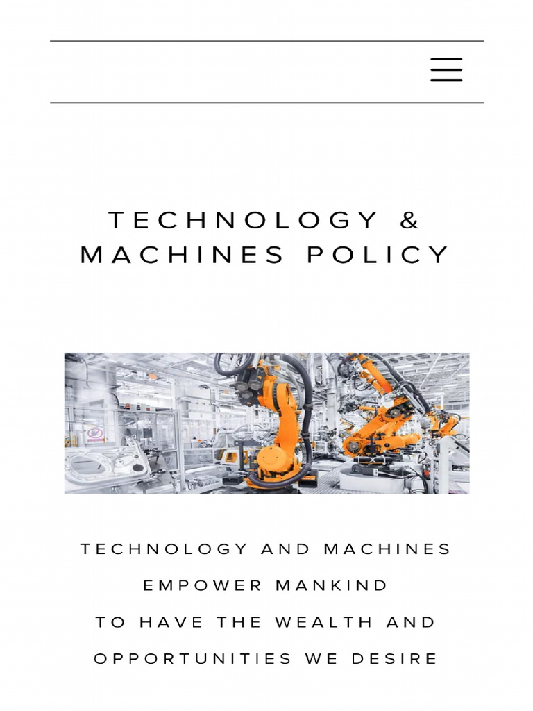 Technology & Machines Policy | PDF