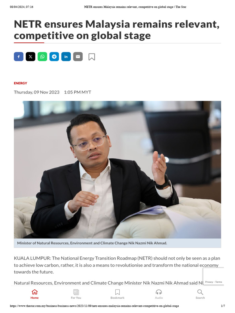 NETR Ensures Malaysia Remains Relevant, Competitive On Global Stage ...