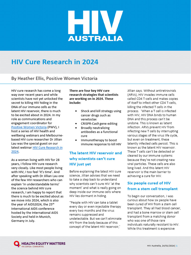HIV Cure Research Template | PDF | Hiv | Management Of Hiv/Aids
