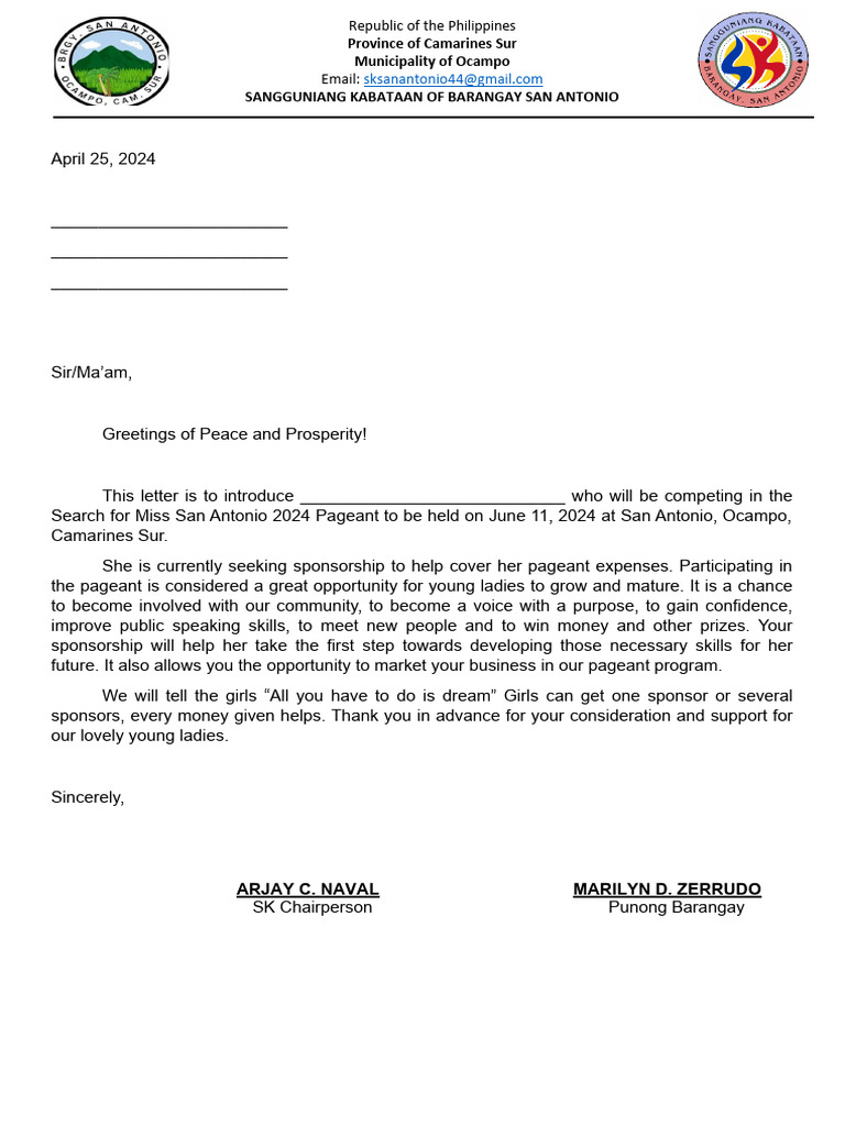 Miss San Antonio Final Solicitation | PDF | Lifestyle