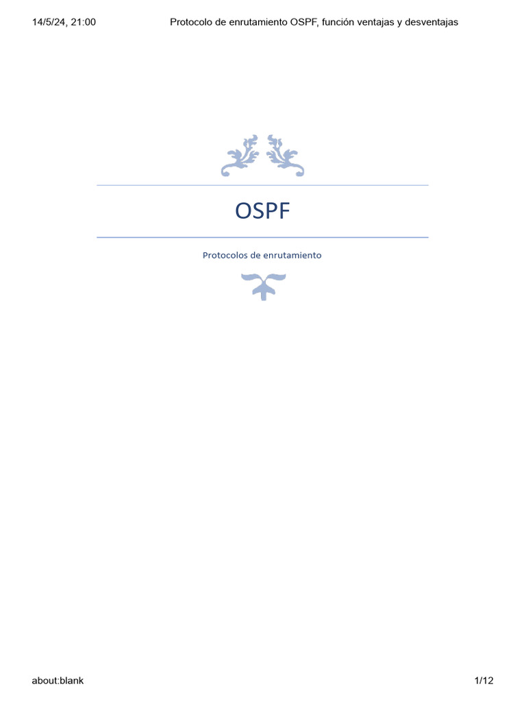 Protocolo de Enrutamiento OSPF, Función Ventajas y Desventajas | Descargar gratis PDF ...