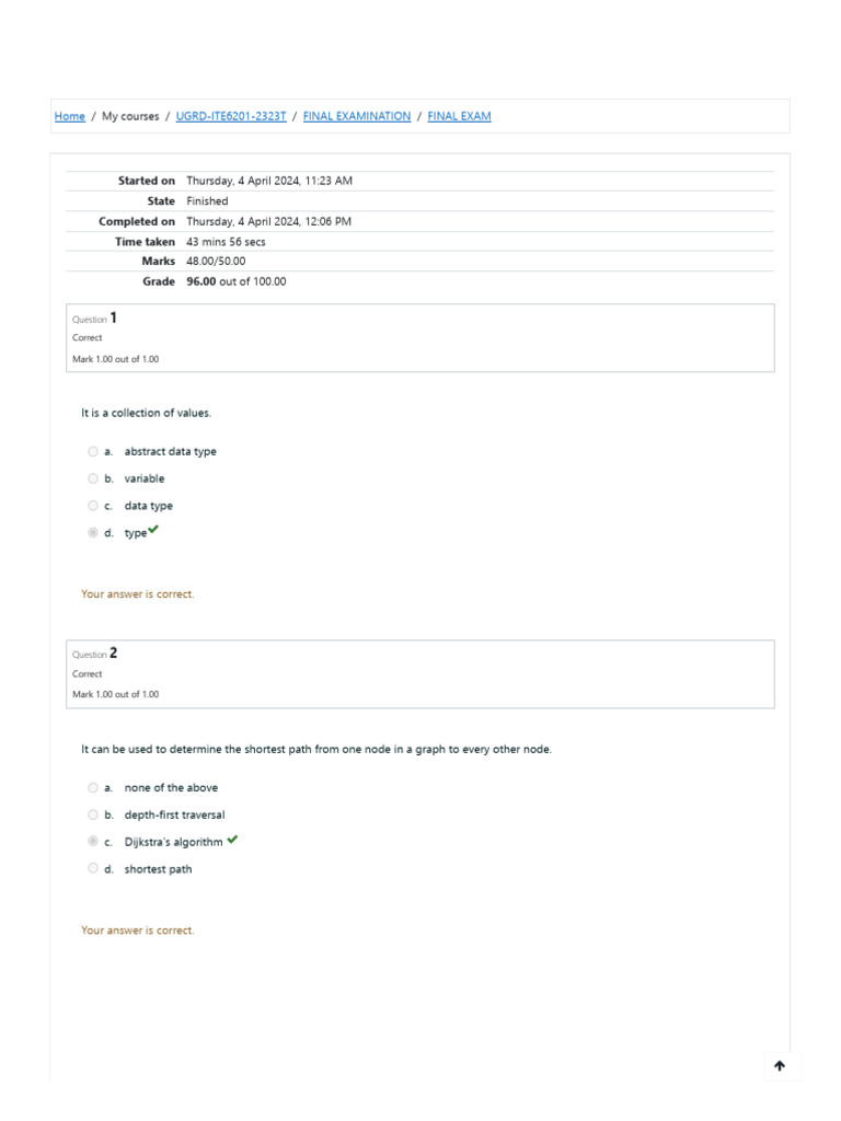 Final Lec Exam | PDF | Applied Mathematics | Computer Data