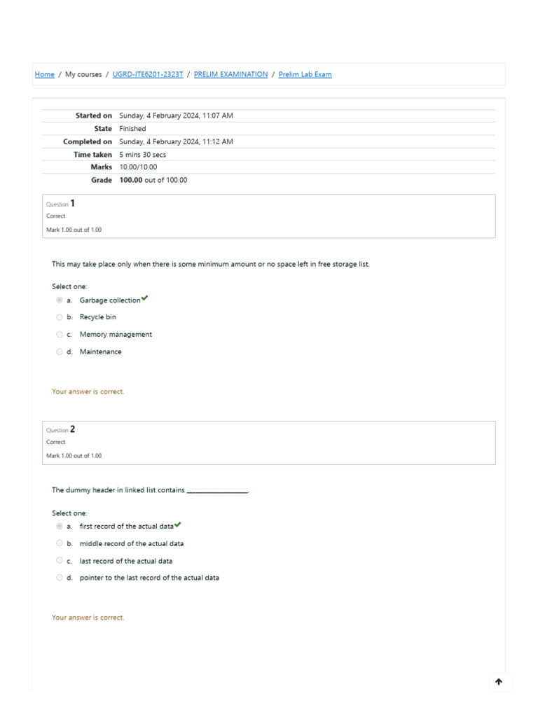 Prelim Lab Exam | PDF | Computer Science | Computing