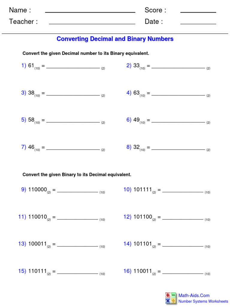 Lesson 9 - Decimal - Binary | Download Free PDF | Computing | Computer Architecture