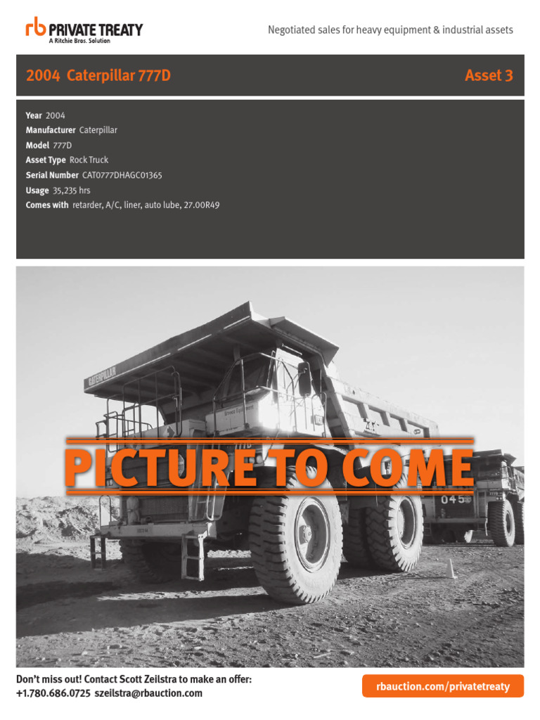 Caterpillar-777D-SN 1365-Hand-Out | PDF | Truck | Leak