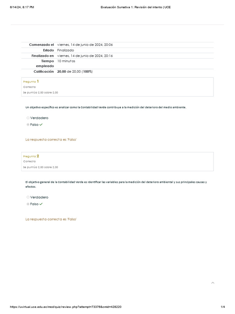 Evaluación Sumativa 1_ Revisión Del Intento _ UCE | PDF | Entorno natural | Desarrollo sostenible
