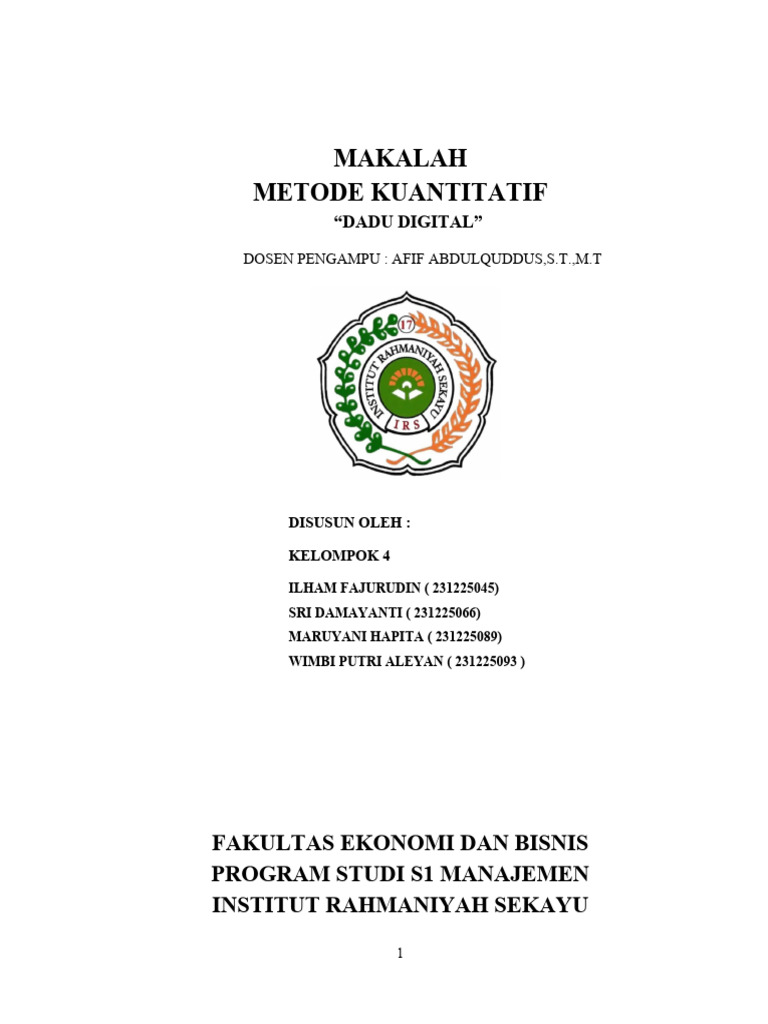 Makalah Dadu Digital BAB Lengkap | PDF | Metode & Bahan Ajar | Komputer