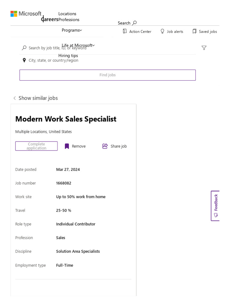 Search Jobs - Microsoft Careers | PDF | Employment | Microsoft