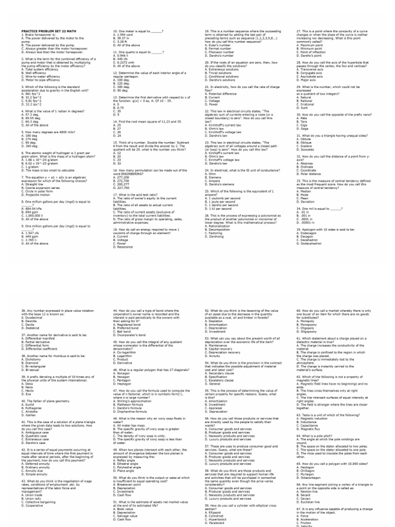 Practice Problem Set 22 Pdf 4883